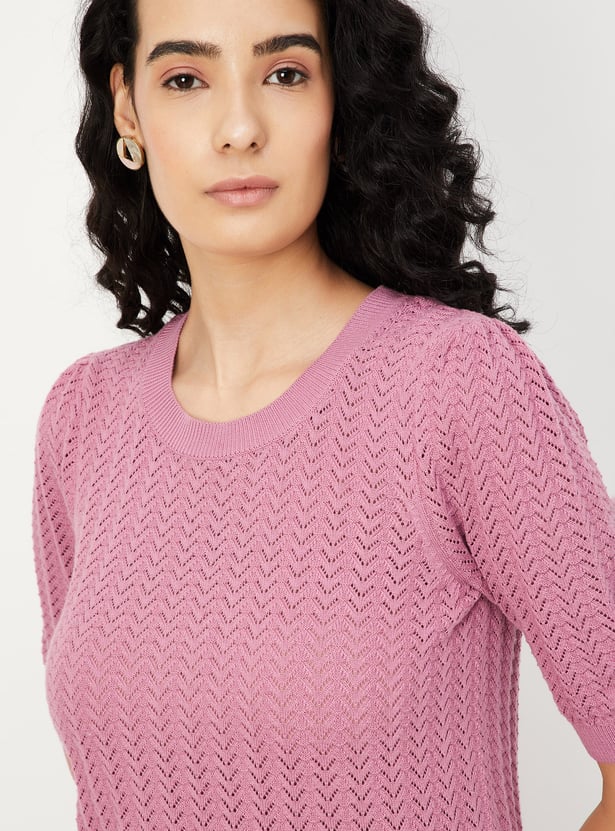 Buy Women Textured Knit Top Online at just Rs. 899.0 - 1000013944389 ...