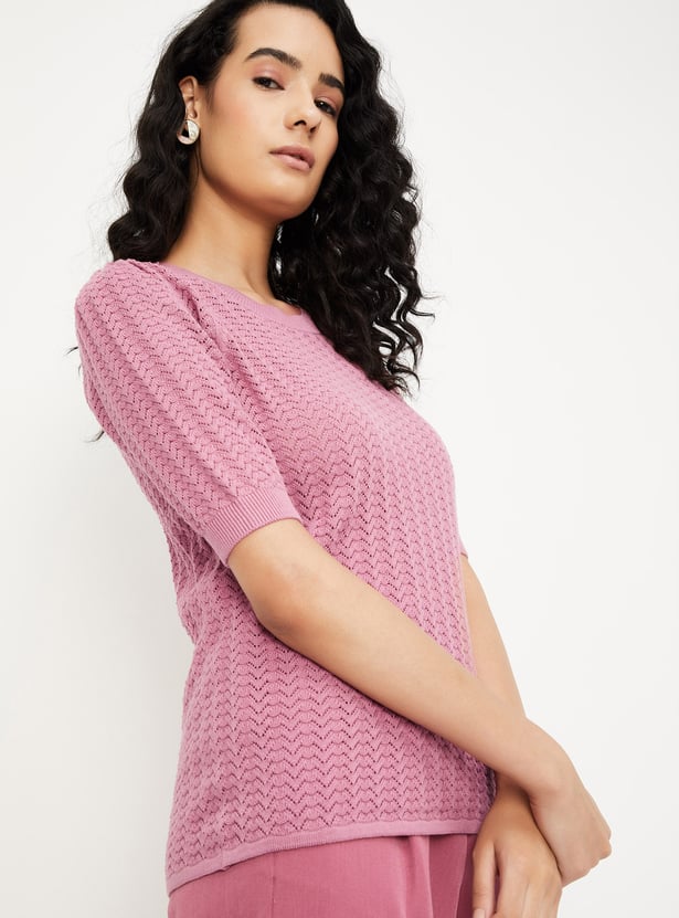 Buy Women Textured Knit Top Online at just Rs. 899.0 - 1000013944389 | Max Fashion