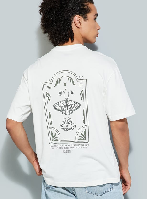 Buy Men Graphic Back Printed Oversized T-shirt Online at just Rs. 599.0 ...