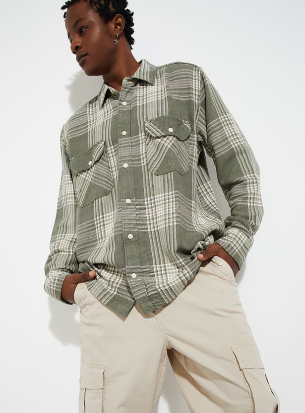 Buy URB_N Men Oversized Checked Shacket Online at just Rs. 1499.0 ...