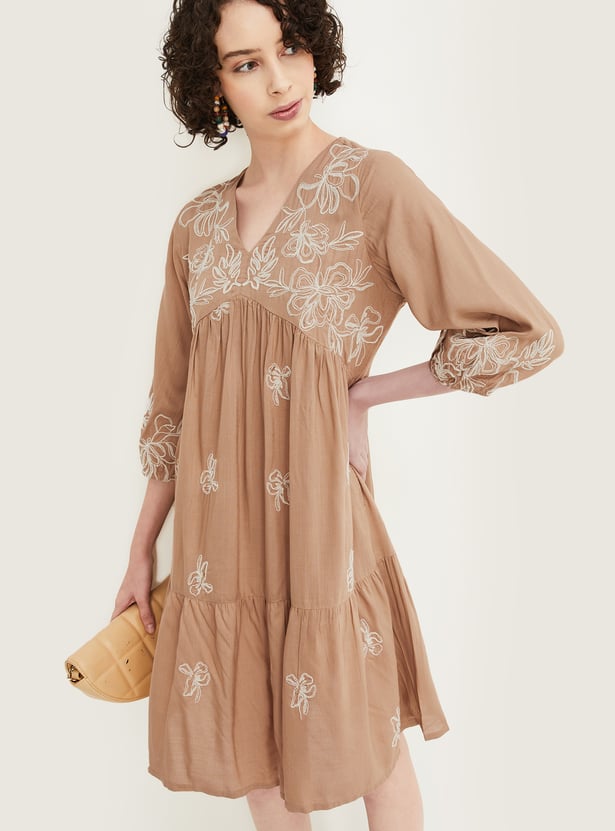 Buy Women Embroidered A-line Dress Online at just Rs. 1299.0 ...