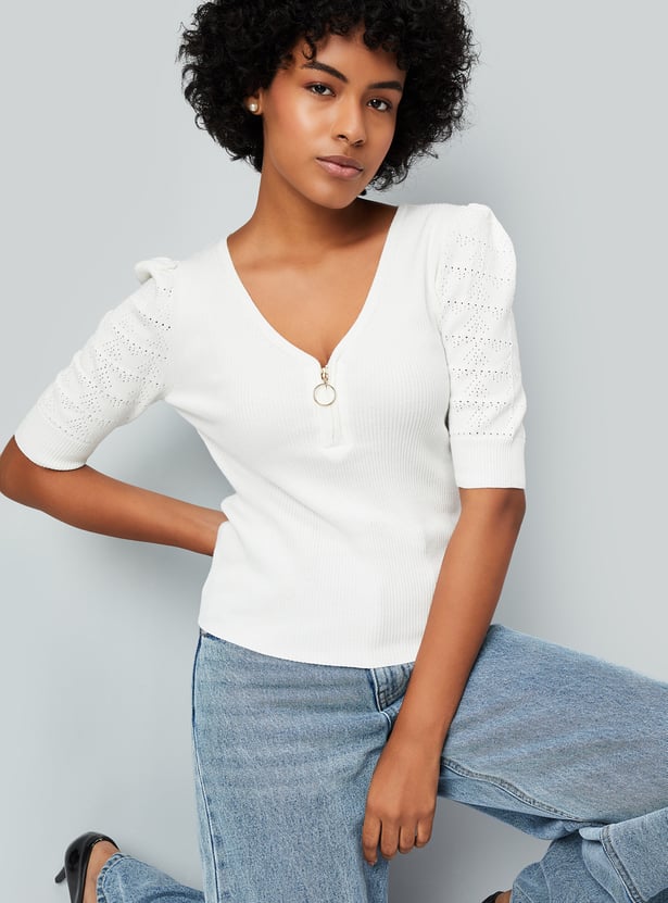 Buy Women Rib Knit Top Online at just Rs. 899.0 - 1000013962240 | Max ...