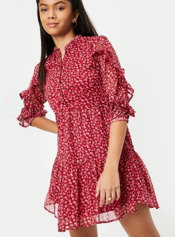 Buy Girls Ditsy Floral Print Tiered Dress Online at just Rs. 699.0 ...