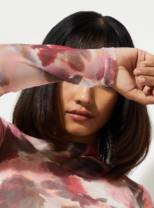 Buy ALAYA F x URB_N Women Printed Mesh Top Online at just Rs. 699.0 ...