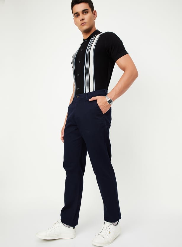 Buy Men Solid Flexi Waist Slim Fit Chinos Online at just Rs. 1399.0 ...