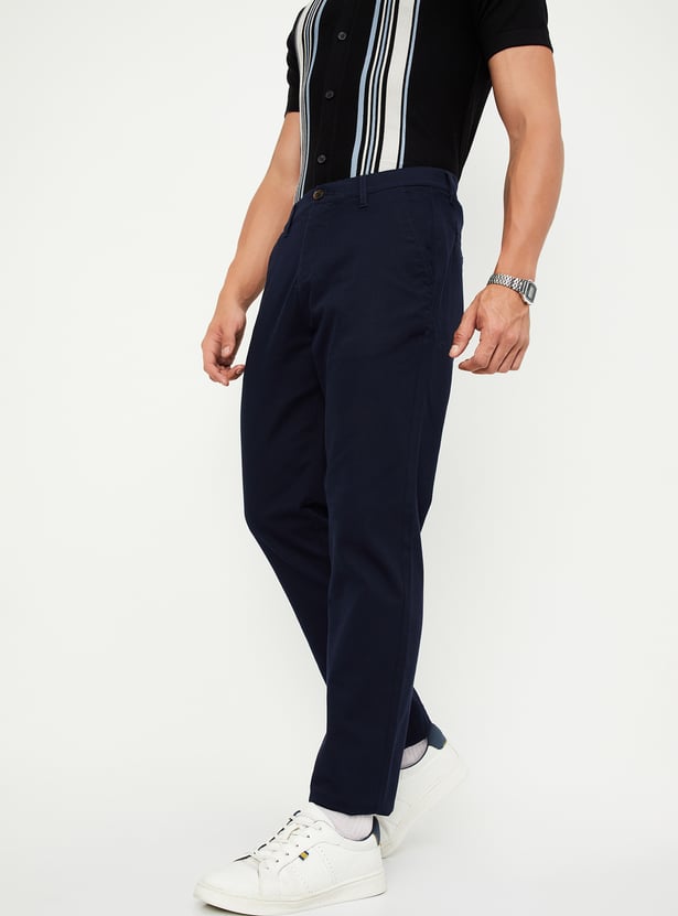 Buy Men Solid Flexi Waist Slim Fit Chinos Online at just Rs. 1399.0 ...