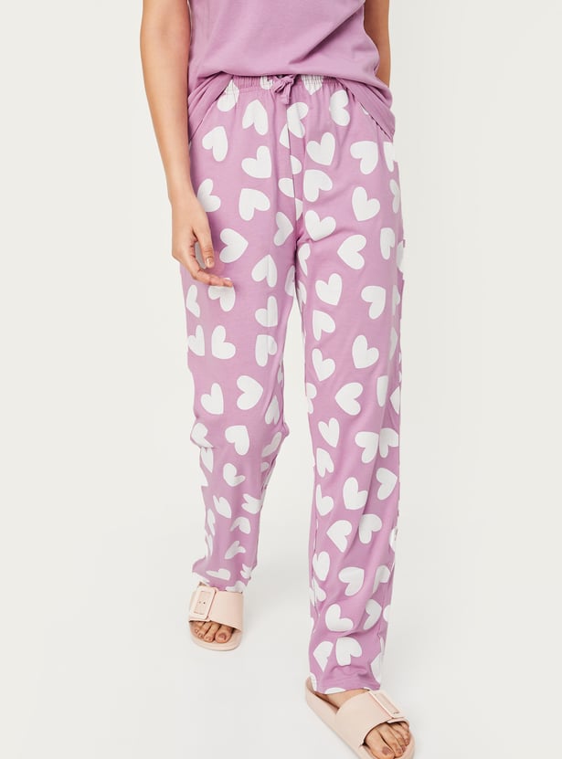 Buy Women Heart Printed PJ Set Online at just Rs. 899.0 - 1000013987498 ...