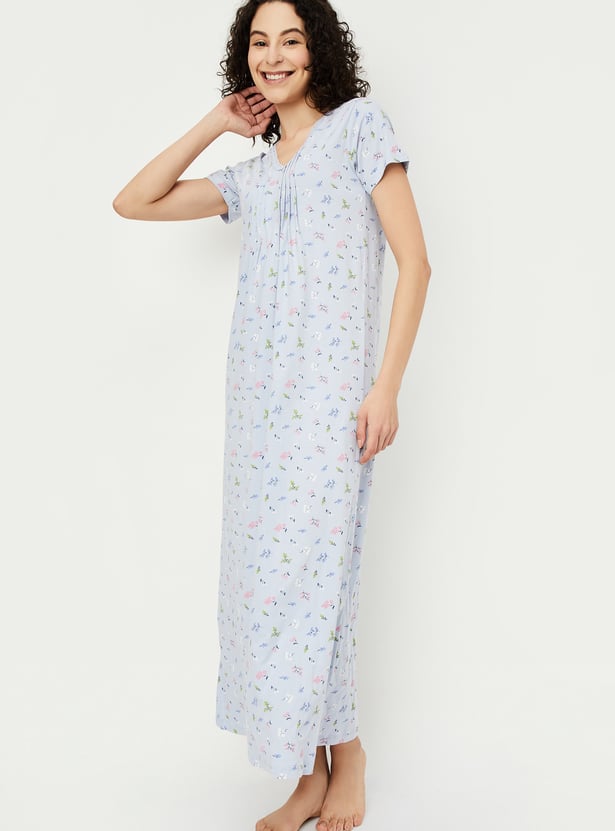 Buy Women Floral Printed Nightgown Online at just Rs. 899.0 - 1000013987827 | Max Fashion