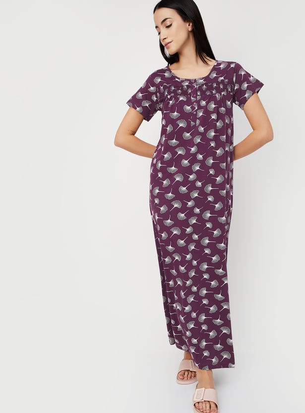 Buy Women Floral Printed Nightgown Online at just Rs. 899.0 - 1000013987879 | Max Fashion