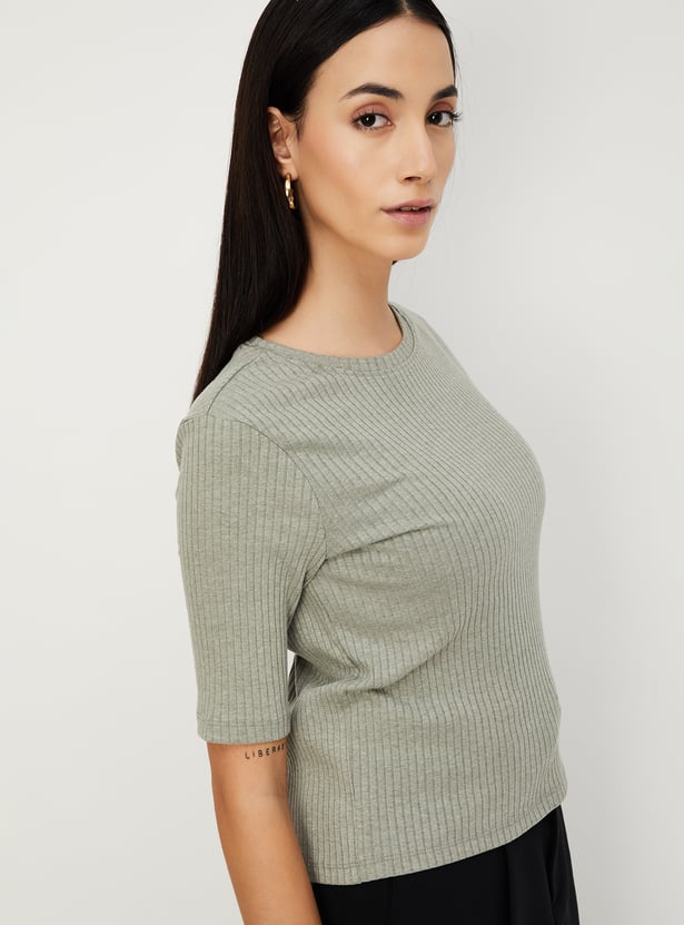 Buy Women Ribbed T-shirt Online at just Rs. 399.0 - 1000014031728 | Max ...