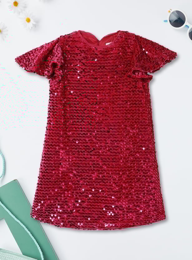 Buy Girls Sequinned Shift Dress Online at just Rs. 799.0 ...