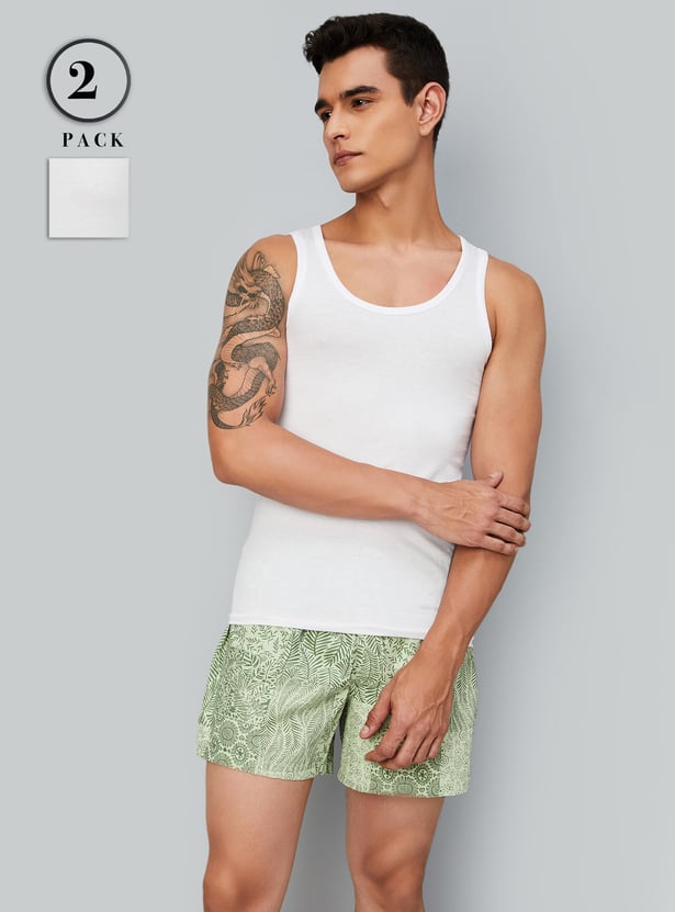 Buy Men Solid Vest - Pack of 2 Online at just Rs. 349.0 - 1000014015359 ...