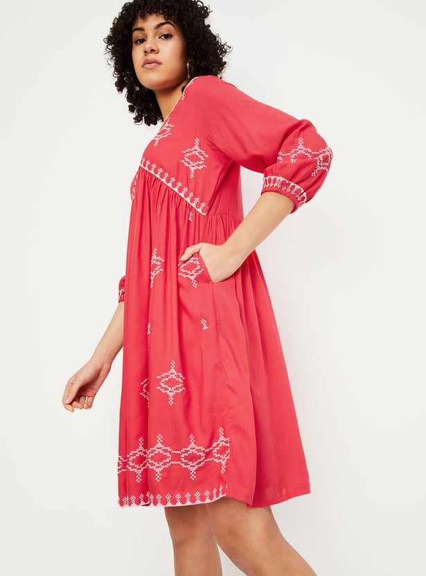 Buy Women Embroidered A-Line Dress Online at just Rs. 1299.0 ...
