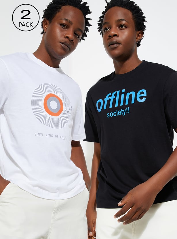 Buy URB_N Men Graphic Print T-shirt - Pack of 2 Online at just Rs. 499. ...