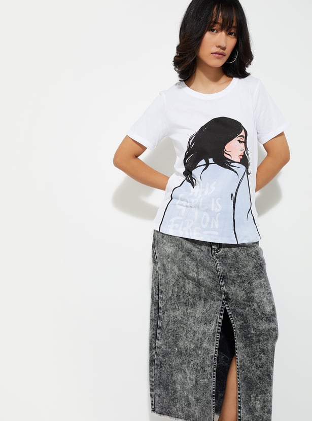 Buy URB_N Women Graphic Printed T-shirt - Pack of 2 Online at just Rs ...