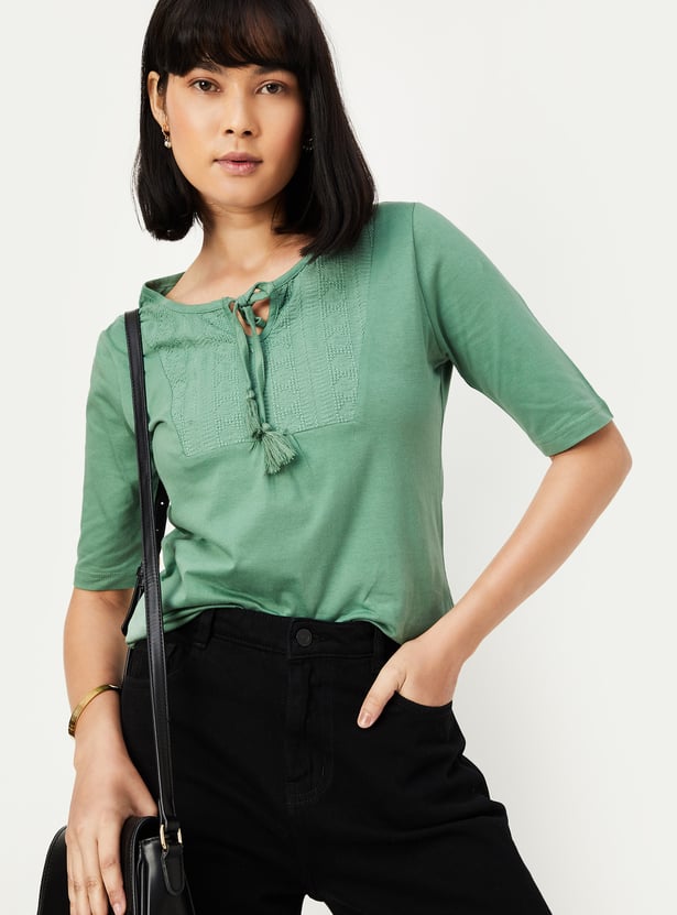 Buy Women Embroidered Yoke Top Online at just Rs. 399.0 - 1000014129780 ...