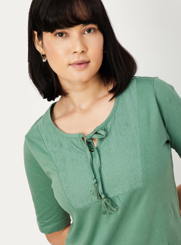 Buy Women Embroidered Yoke Top Online at just Rs. 399.0 - 1000014129780 ...