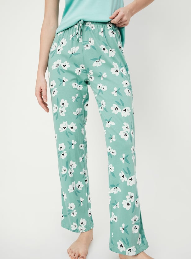 Buy Women Floral Printed Knit Pyjamas Online at just Rs. 499.0 ...