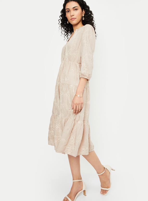 Buy Women Floral Embroidered Tiered Dress Online at just Rs. 1599.0 ...