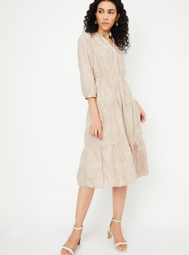 Buy Women Floral Embroidered Tiered Dress Online at just Rs. 1599.0 ...