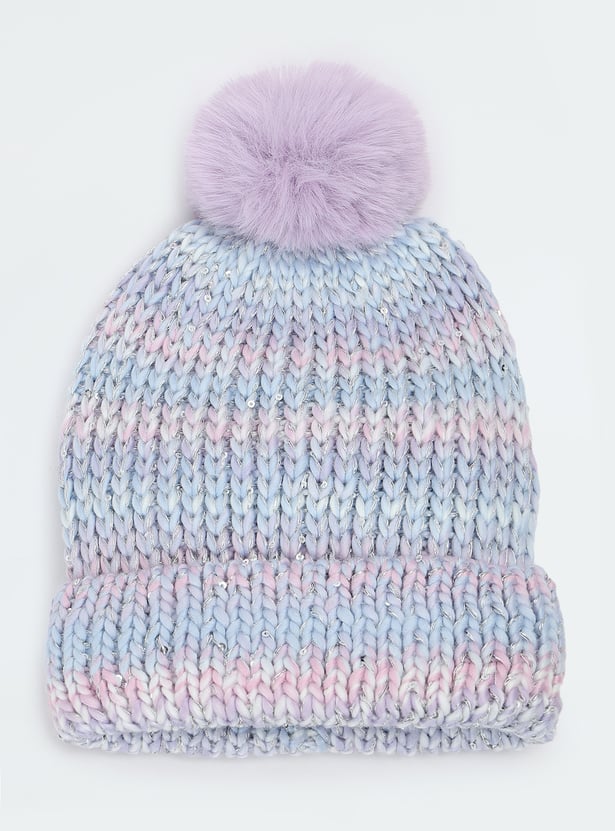 Buy Girls Embellished Beanie with Pom-Pom Online at just Rs. 499.0 ...