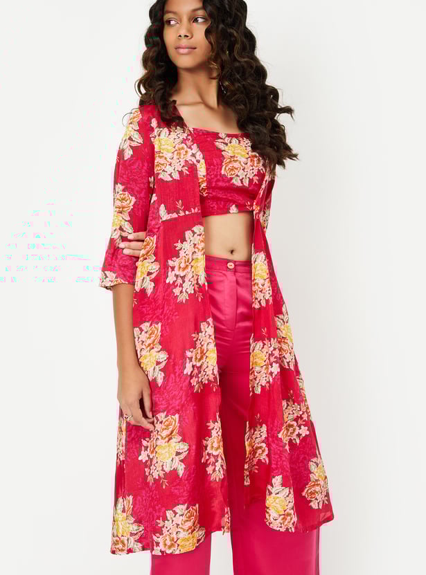 Buy Girls Floral Printed Co-Ords Set Online at just Rs. 1999.0 ...