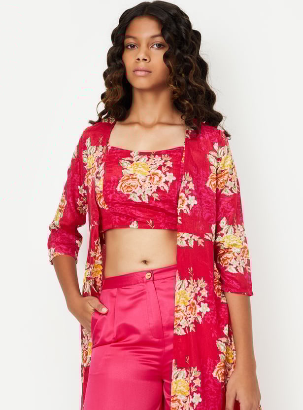 Buy Girls Floral Printed Co-Ords Set Online at just Rs. 1999.0 ...