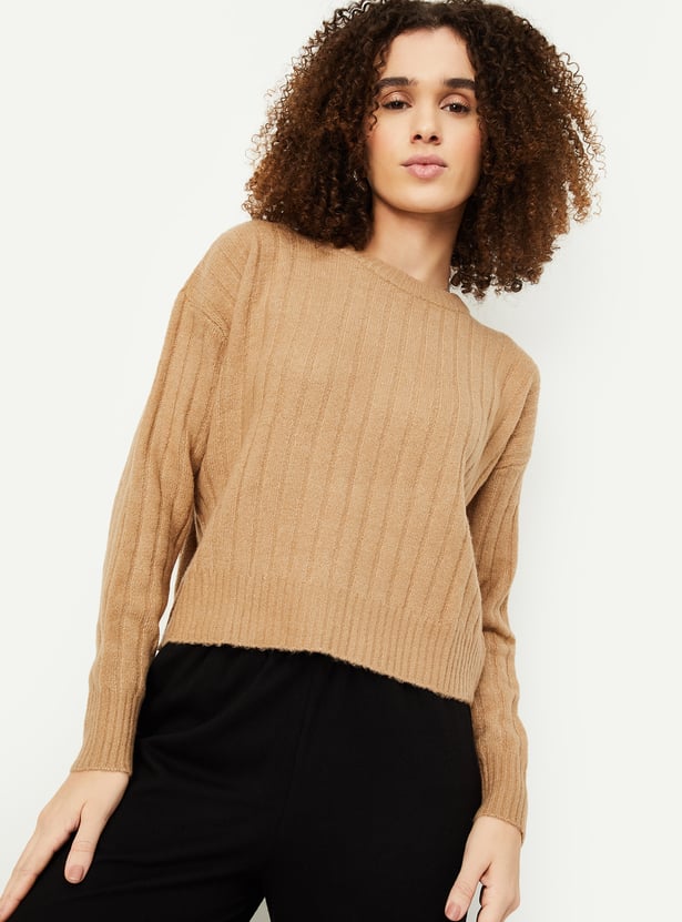 Buy Women Ribbed Sweater Online at just Rs. 899.0 - 1000014219544 | Max ...