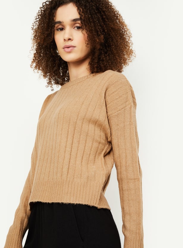 Buy Women Ribbed Sweater Online at just Rs. 899.0 - 1000014219544 | Max ...