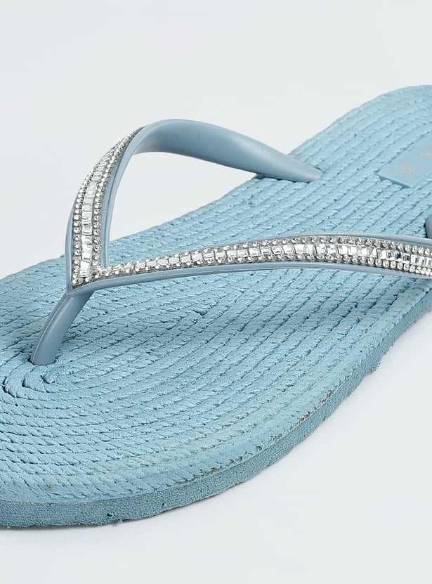 Buy Women Embellished V-Strap Slippers Online at just Rs. 299.0 ...