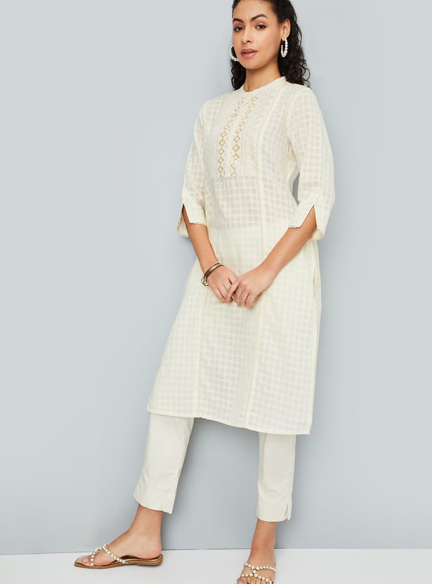 Buy Women Lace Kurta with Pocket Online at just Rs. 699.0 ...