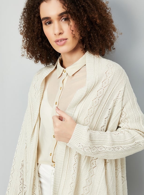 Buy Women Pointelle Knit Waterfall Shrug Online at just Rs. 1299.0 ...