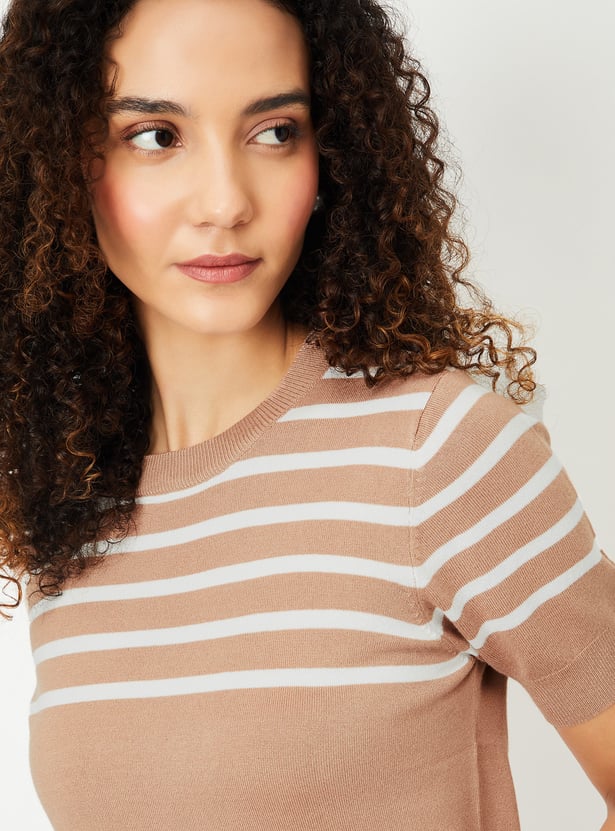 Buy Women Striped Knit Top Online at just Rs. 899.0 - 1000014315968 | Max Fashion