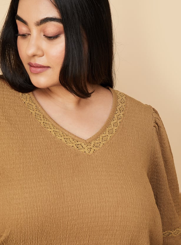 Buy Women Textured Knit Top Online at just Rs. 799.0 - 1000014349499 ...