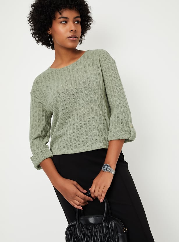 Buy Women Textured Knit Top Online at just Rs. 899.0 - 1000014392130 ...