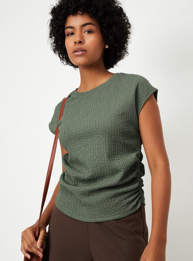 Buy Women Textured Knit Blouse Online at just Rs. 699.0 - 1000014358393 ...