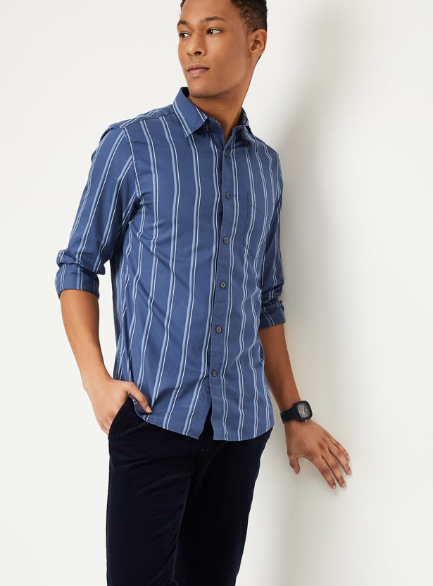 Buy Men Slim Fit Striped Casual Shirt Online at just Rs. 1049.0 ...