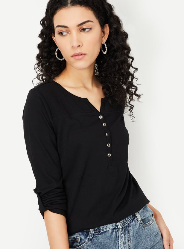 Buy Women Solid Knitted Top Online at just Rs. 499.0 - 1000014417110 ...