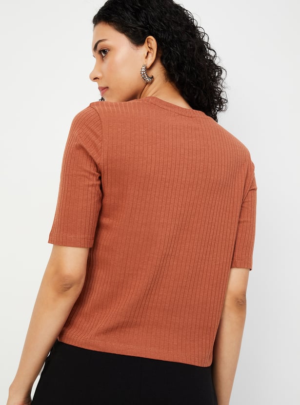Buy Women Ribbed T-shirt Online at just Rs. 399.0 - 1000014417173 | Max ...