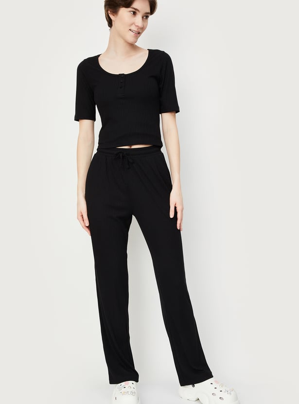 Buy Women Ribbed Pyjama Set Online at just Rs. 999.0 - 1000014432099 ...