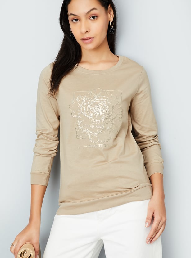 Buy Women Metallic Printed T-shirt Online at just Rs. 499.0 ...