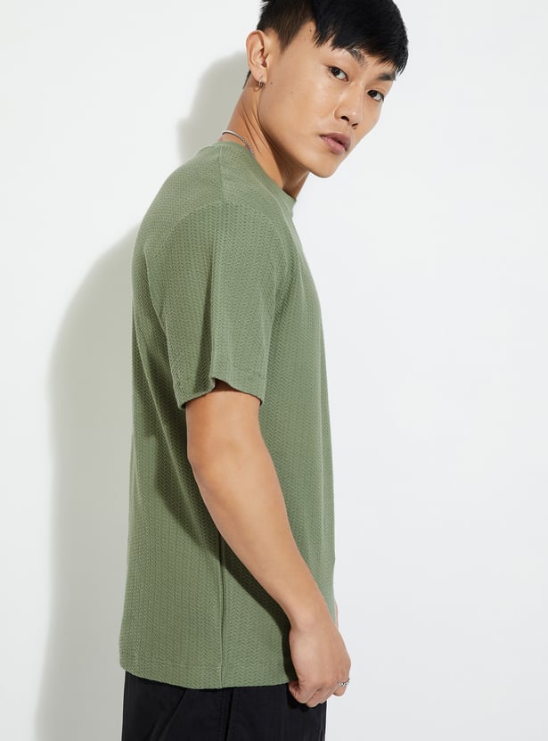 Buy URB_N Men Oversized Textured T-shirt Online at just Rs. 499.0 ...