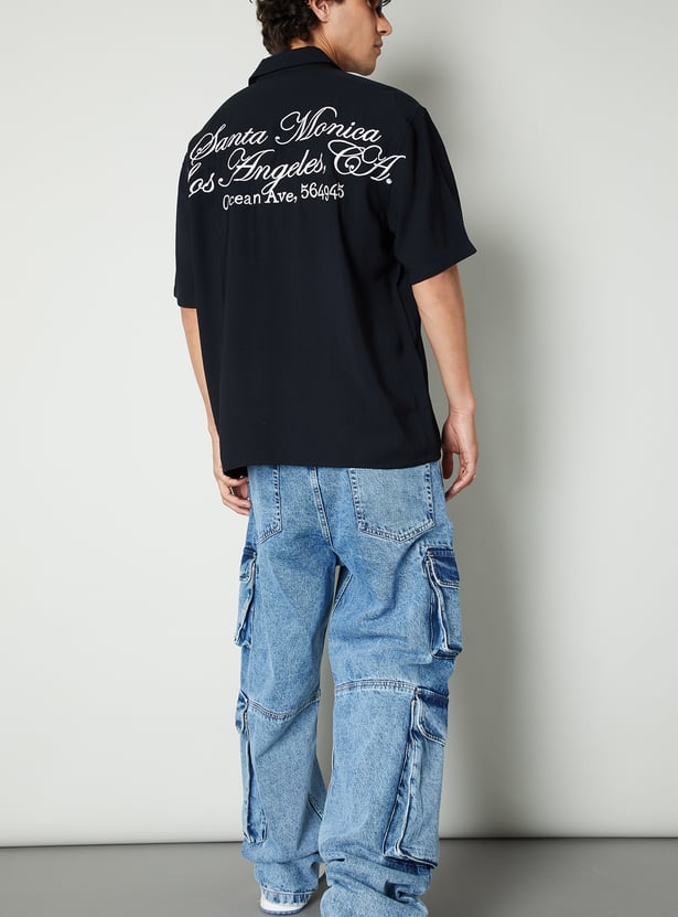 Buy Men Relaxed Fit Back Embroidery Shirt Online at just Rs. 1099.0 ...