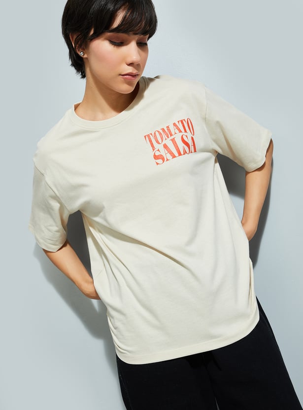 Buy URB_N Women Graphic Back Print Oversized T-shirt Online at just Rs ...