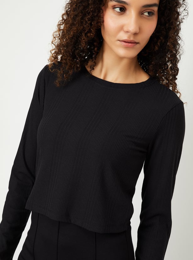 Buy Women Rib Knit Crop Top Online at just Rs. 499.0 - 1000014527056 ...