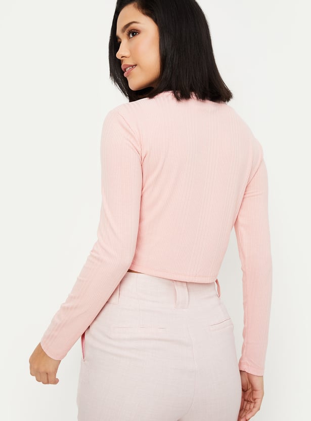 Buy Women Rib Knit Crop Top Online at just Rs. 499.0 - 1000014527068 ...