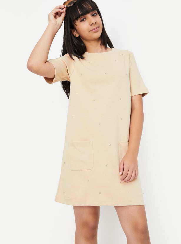 Buy Girls Rhinestone Embellished Shift Dress Online at just Rs. 799.0 ...