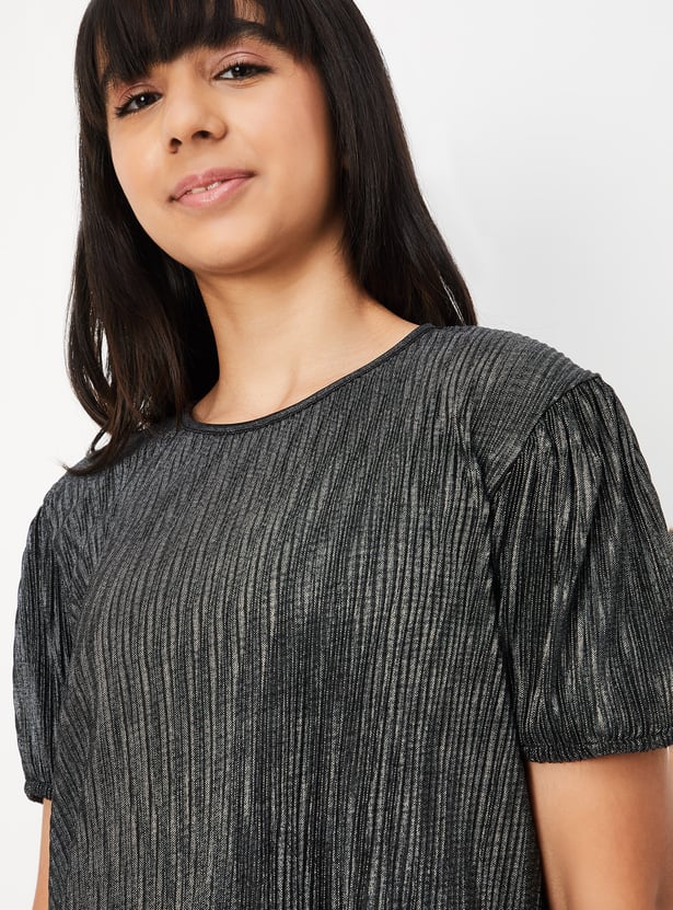 Buy Girls Ribbed Metallic Top Online at just Rs. 499.0 - 1000014564576 ...