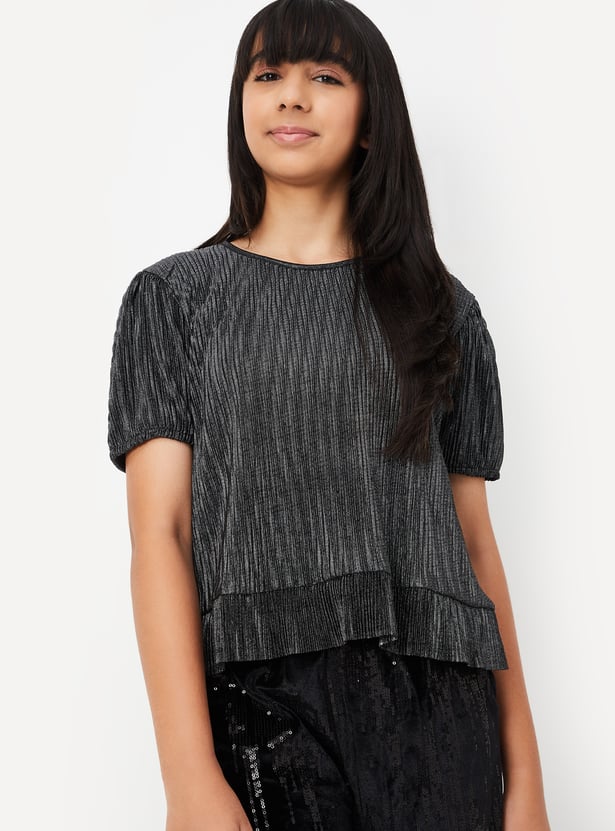 Buy Girls Ribbed Metallic Top Online at just Rs. 499.0 - 1000014564576 ...