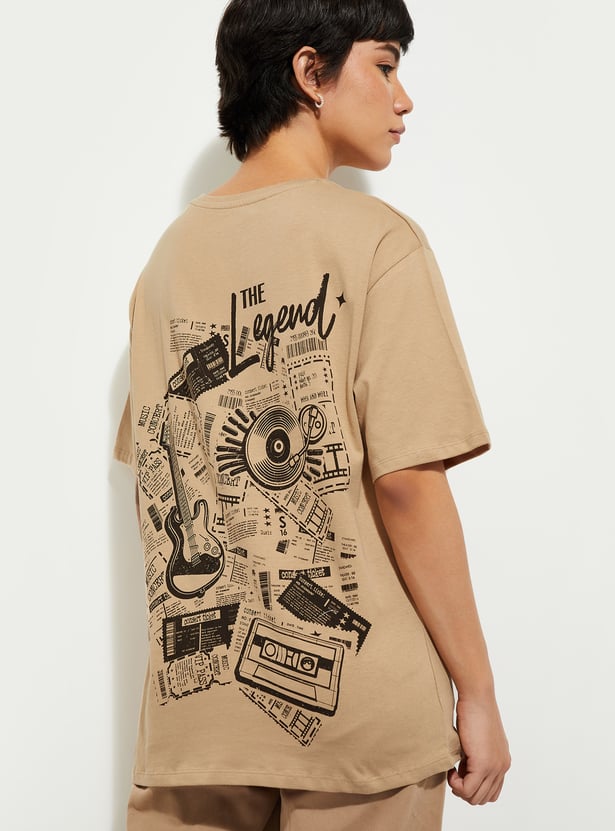 Buy URB_N Women Oversized Back Printed T-shirt Online at just Rs. 399.0 ...